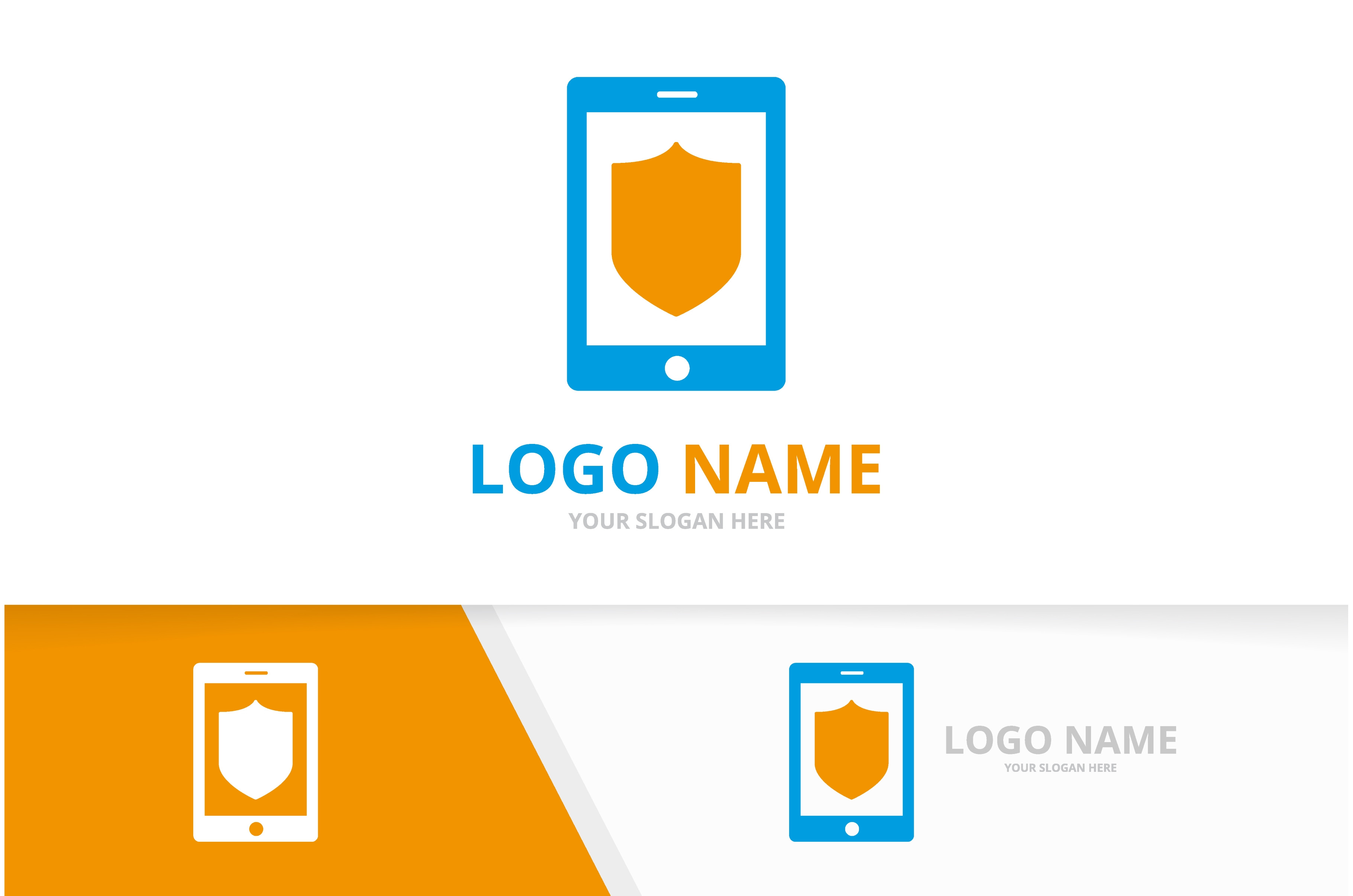 Vector shield and phone logo, a Branding & Logo Template by GraphiShop