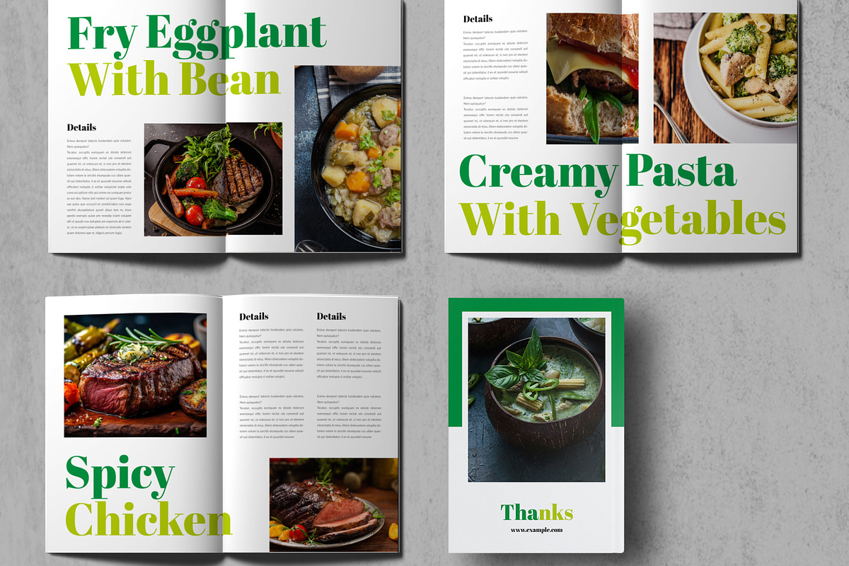 Recipes Cookbook Magazine Layout