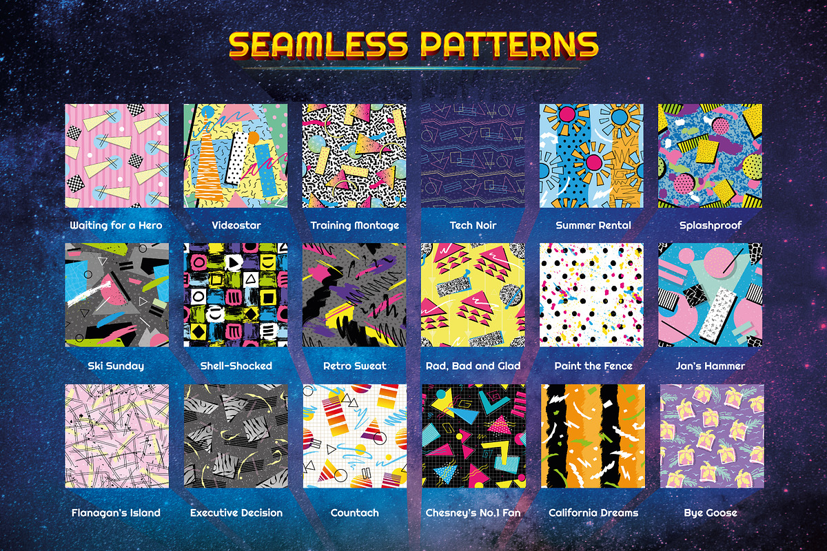 The Complete 1980s Graphics Bundle!, a Texture Illustration by Wingsart Studio