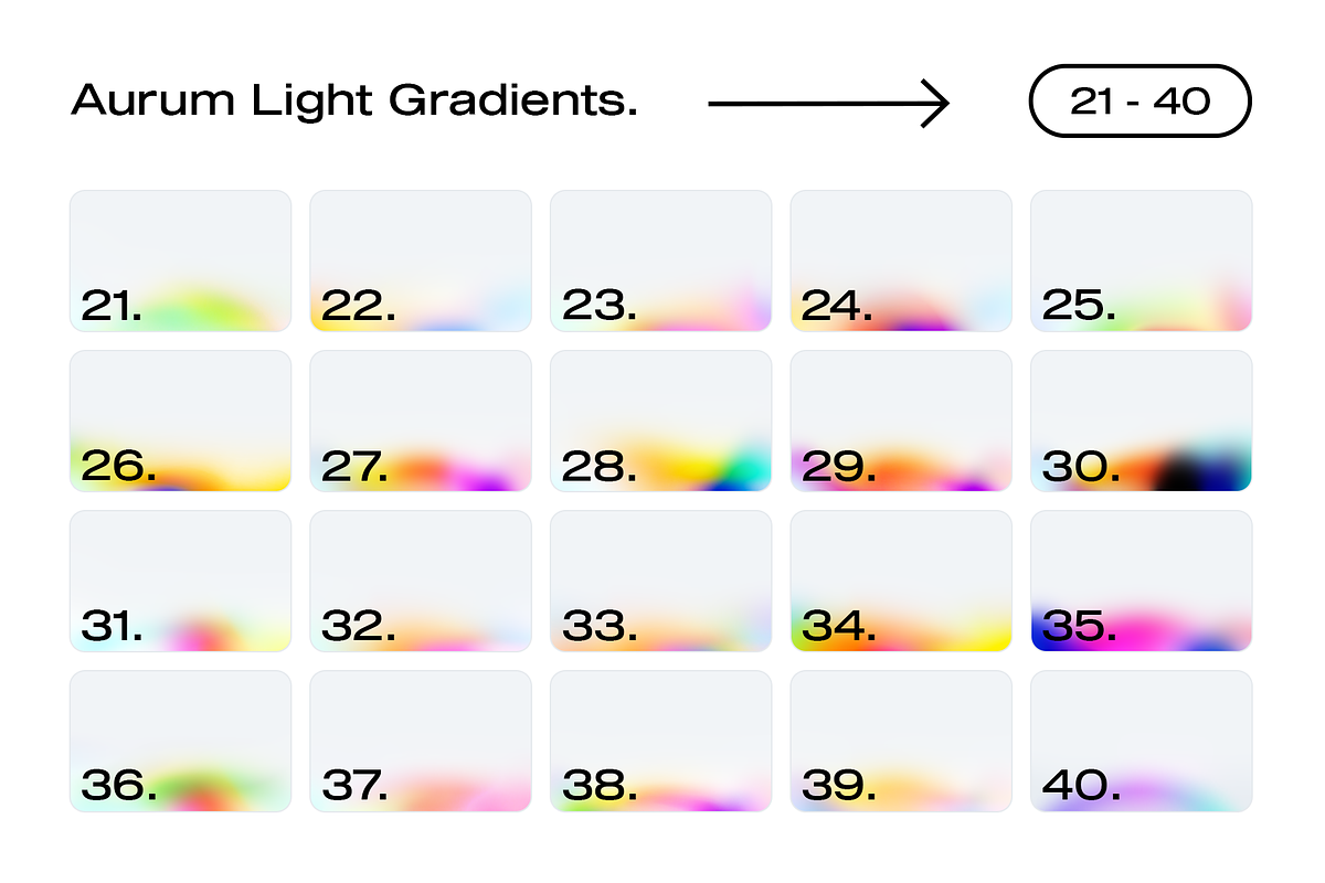 100 Aurum Light Gradients Collection