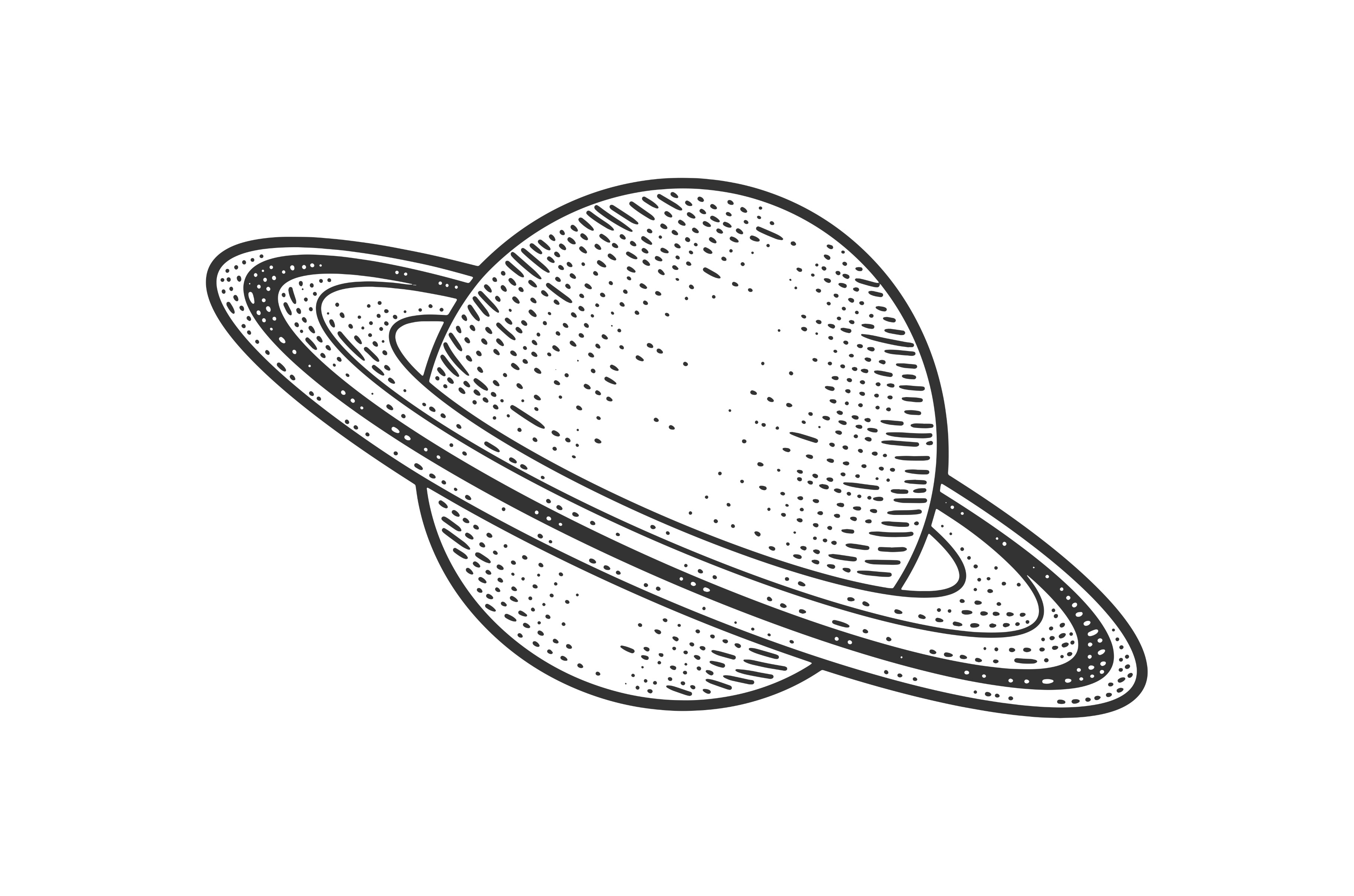 Saturn planet in Solar system sketch, an Object Illustration by AlexArt