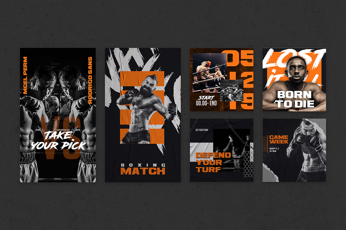 Boxing Instagram Templates, a Social Media Template by Azruca