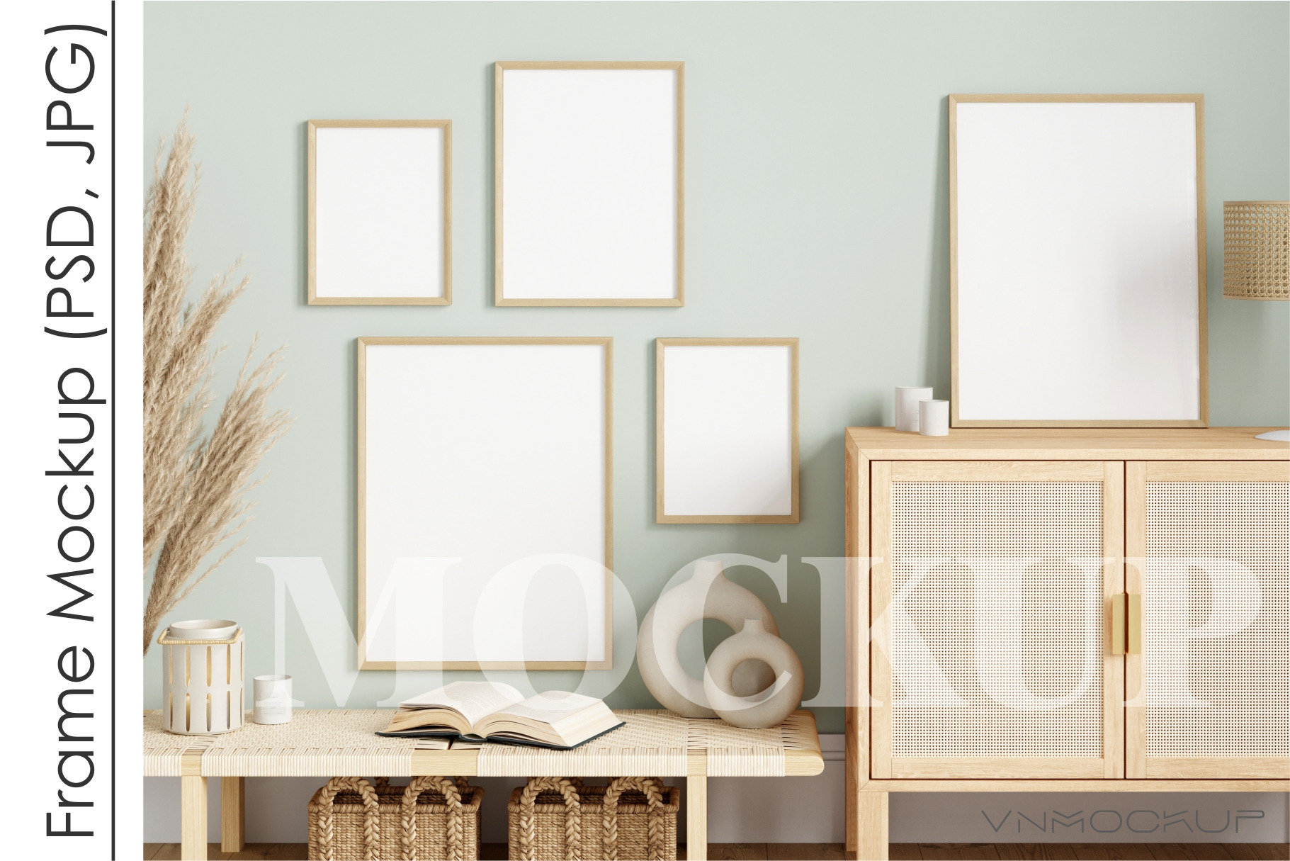 Frame Set Mockup PSD JPG, a Print Template by VNmockup