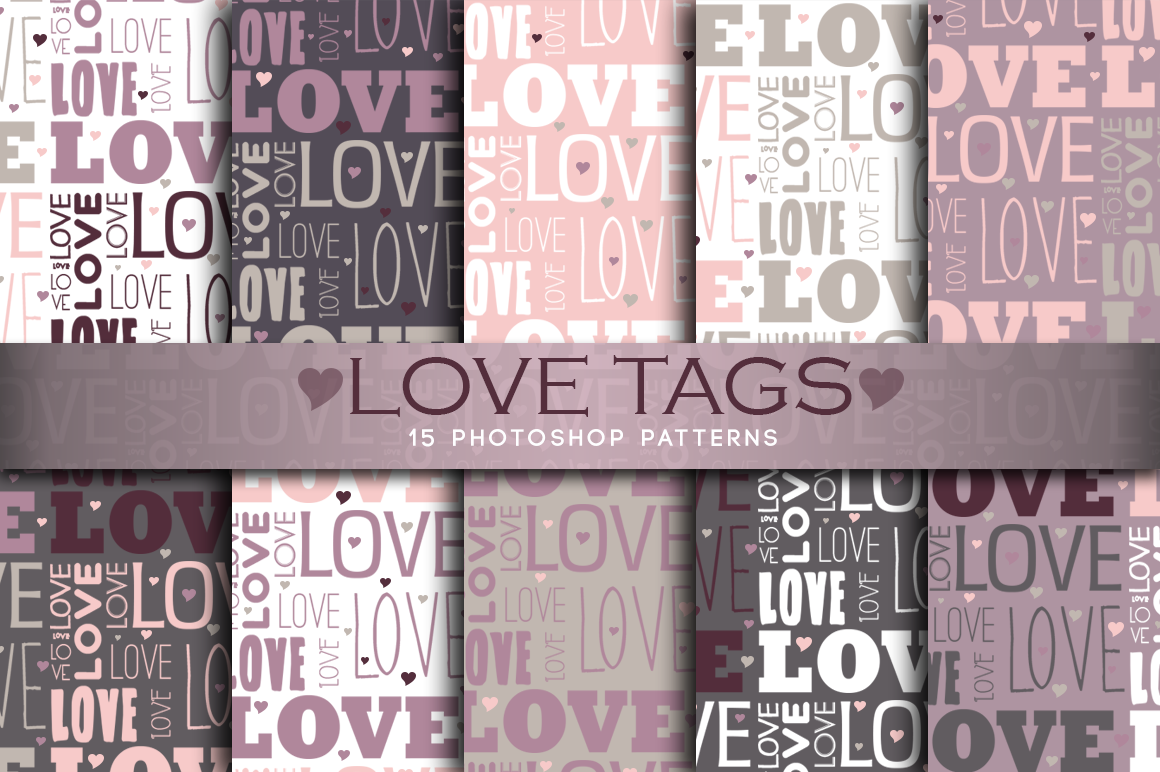 Love Tags, a Pattern Graphic by Digital Art Creations
