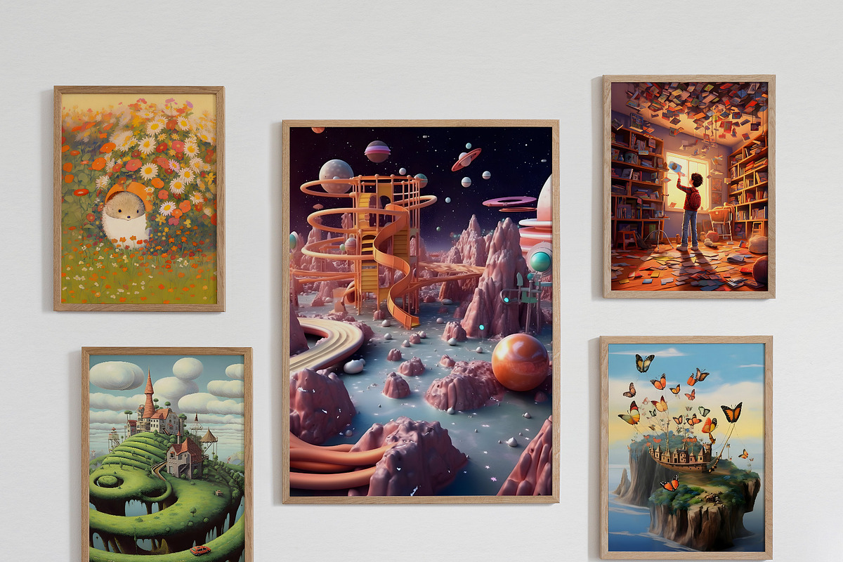 Surreal Posters Kids Room Gallery, a Graphic by SunnyAfternoons