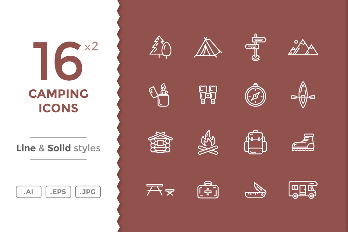 Camping Icons, a Solid Icon by filborg
