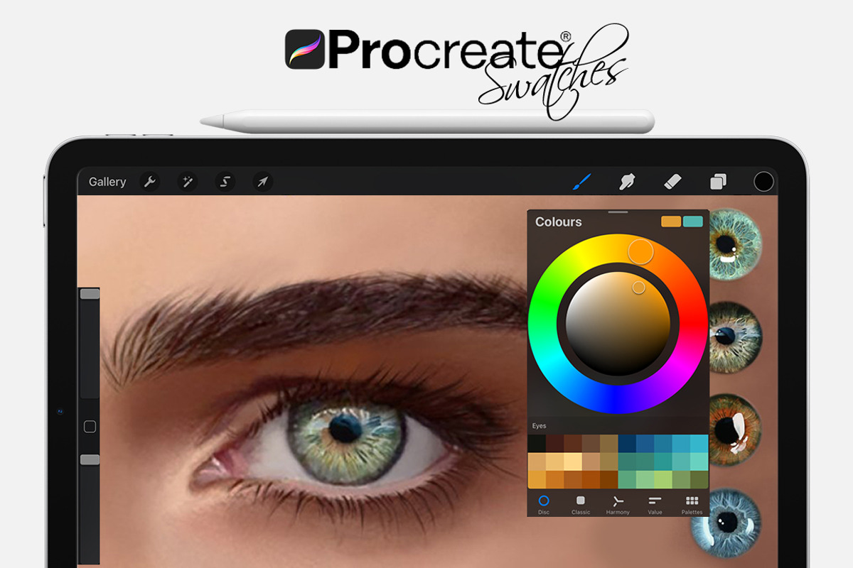 Eyes Swatches for Procreate, a Palette Add-On by FaeryDesign