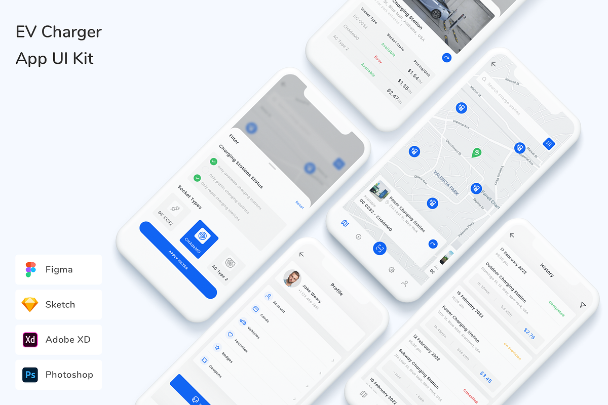EV Charger App UI Kit, an UI Kit Template by Betush | Creative Market