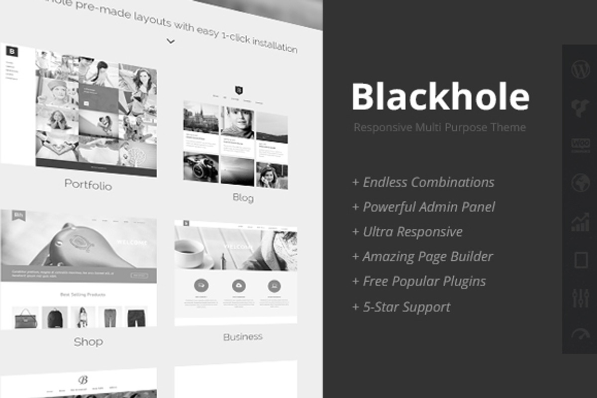 Blackhole – Endless-Combination WP, a WordPress Template by TopThemes