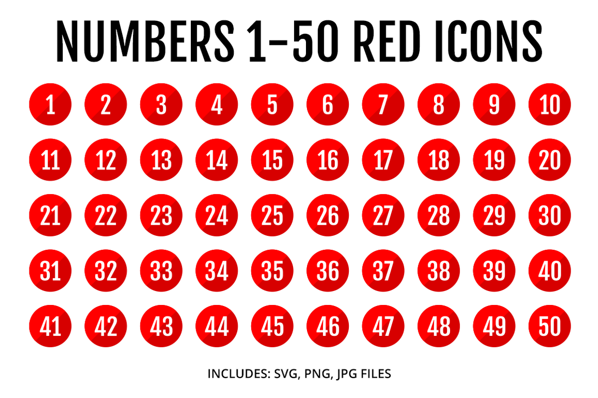 Red Number Icons - Sleek, an Icon by Designs By Alfredo