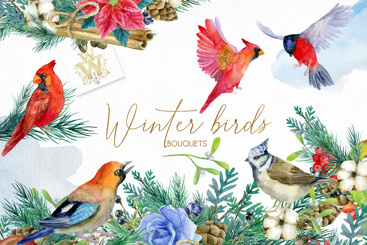 Seasonal watercolor Bundle clip art, a Seasonal Illustration by ...