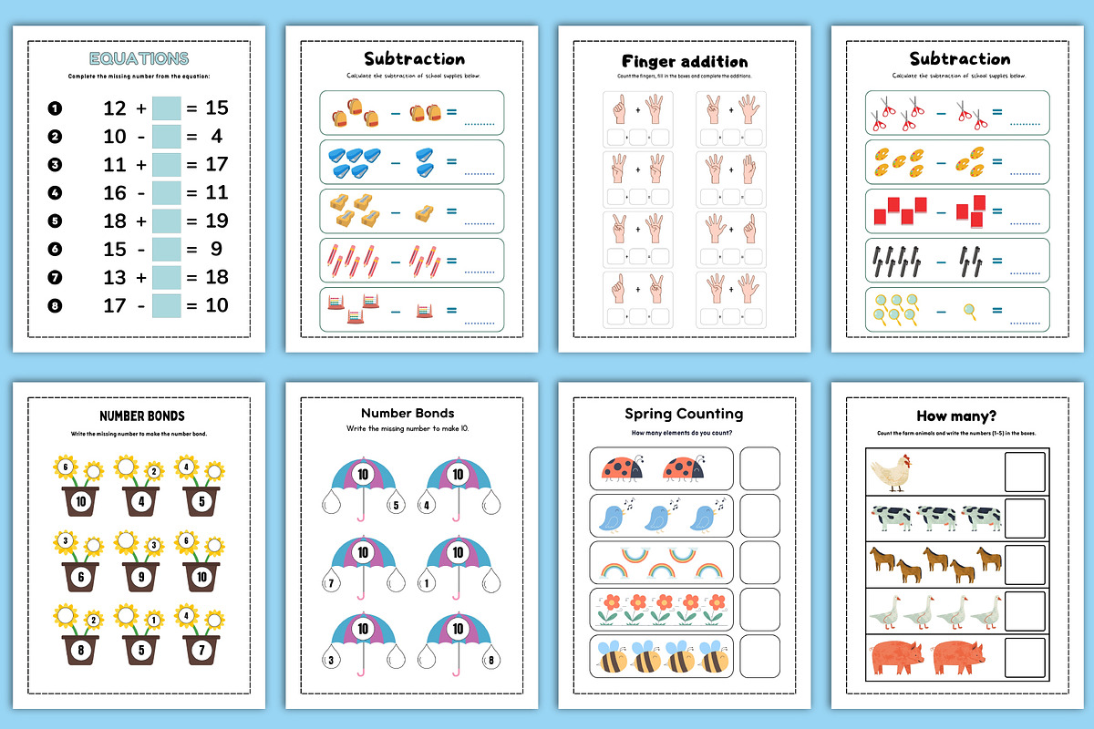 Let's Count and Color Math Worksheet