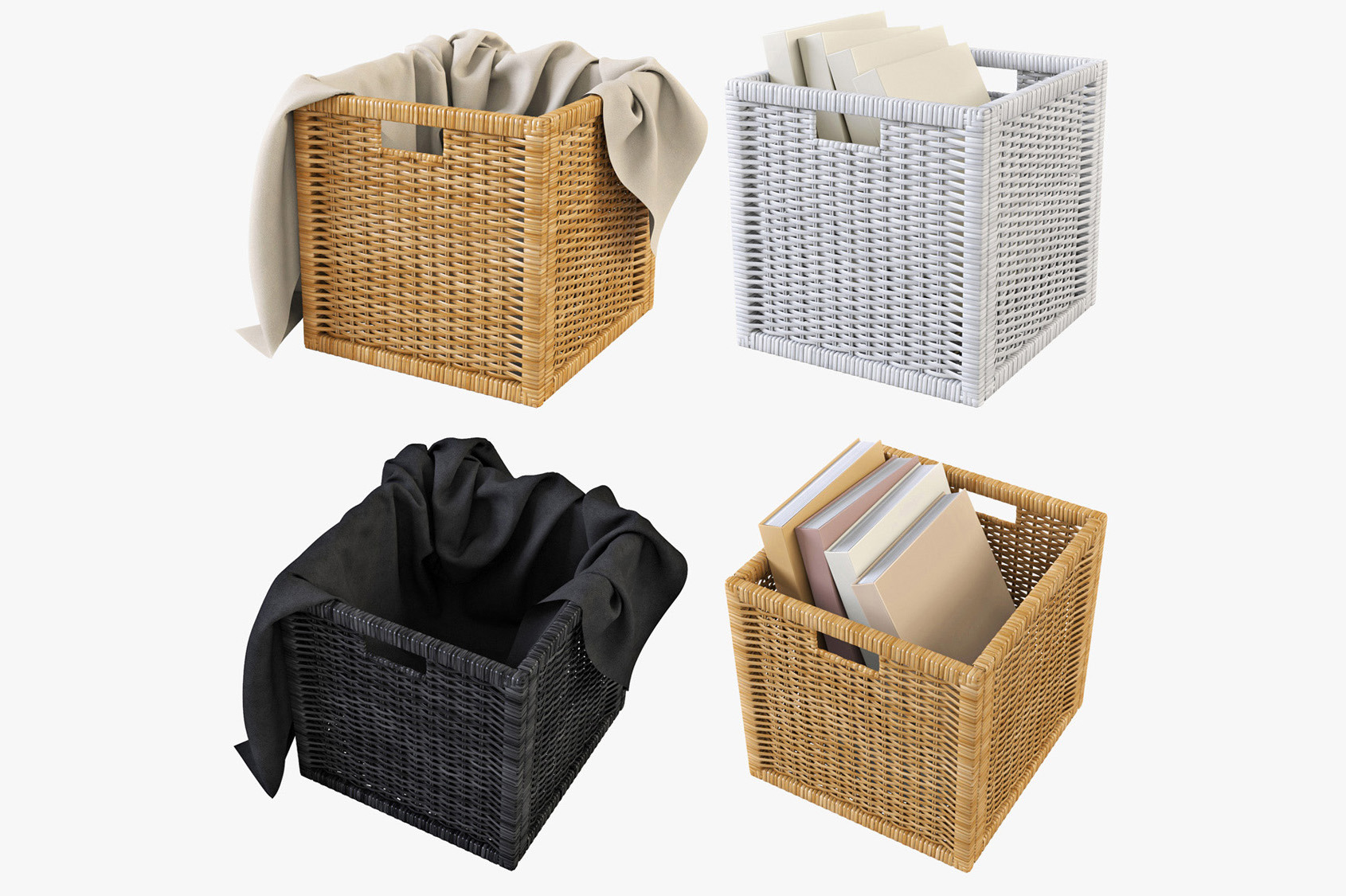 Rattan Basket Ikea Branas, an Object 3D Model by Markelos