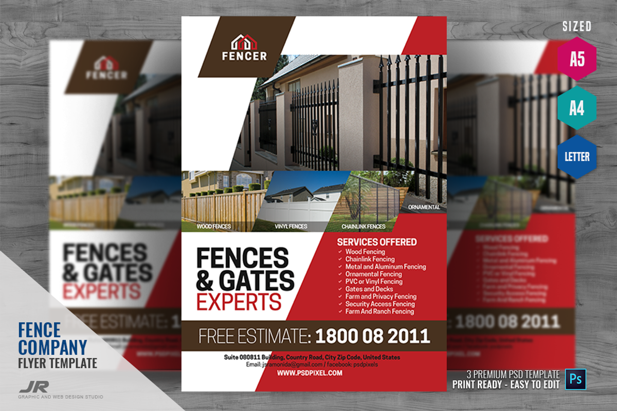 Gates and Fencing Flyer, a Flyer Template by PSDPixel