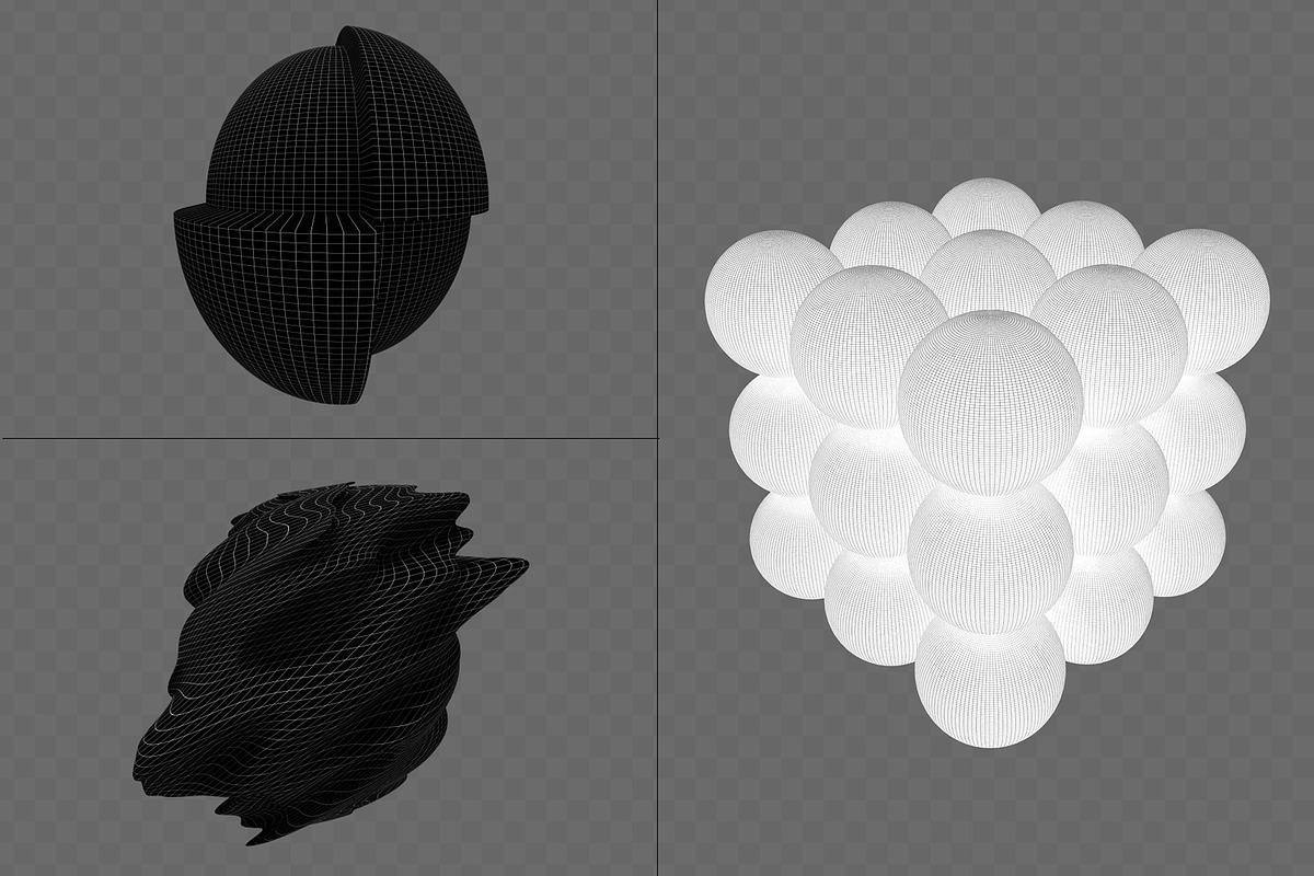 390+ Lines & Dots 3D Shapes, an Object Graphic by assetpro.design