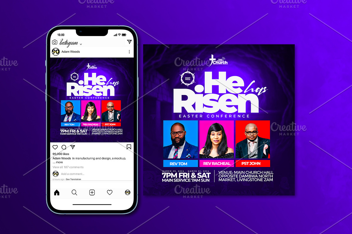 2025 Easter conference flyer templat