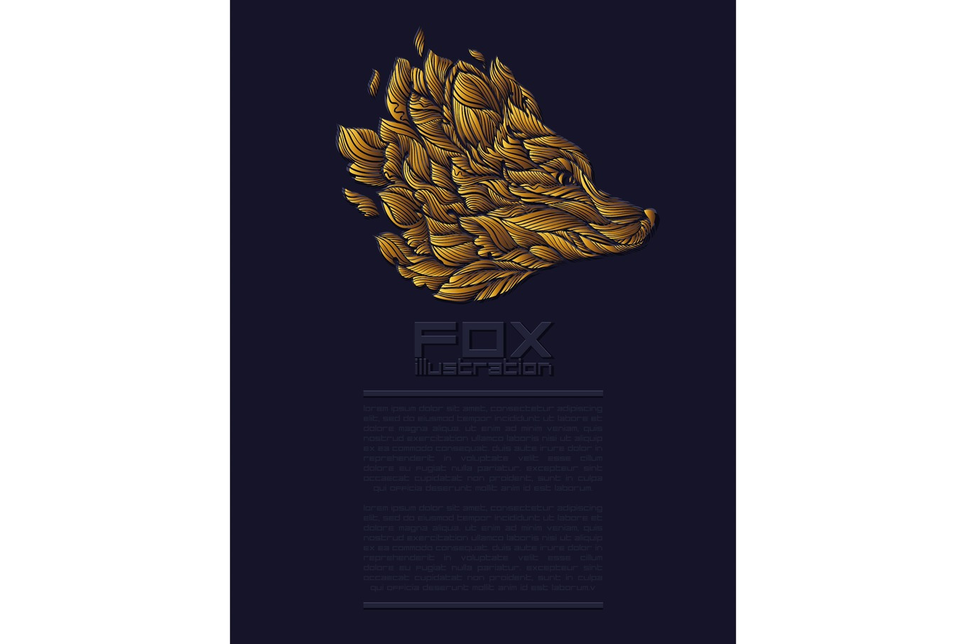 Vector Fox or Wolf Design Icon Logo Luxury Gold. Presentation template ...