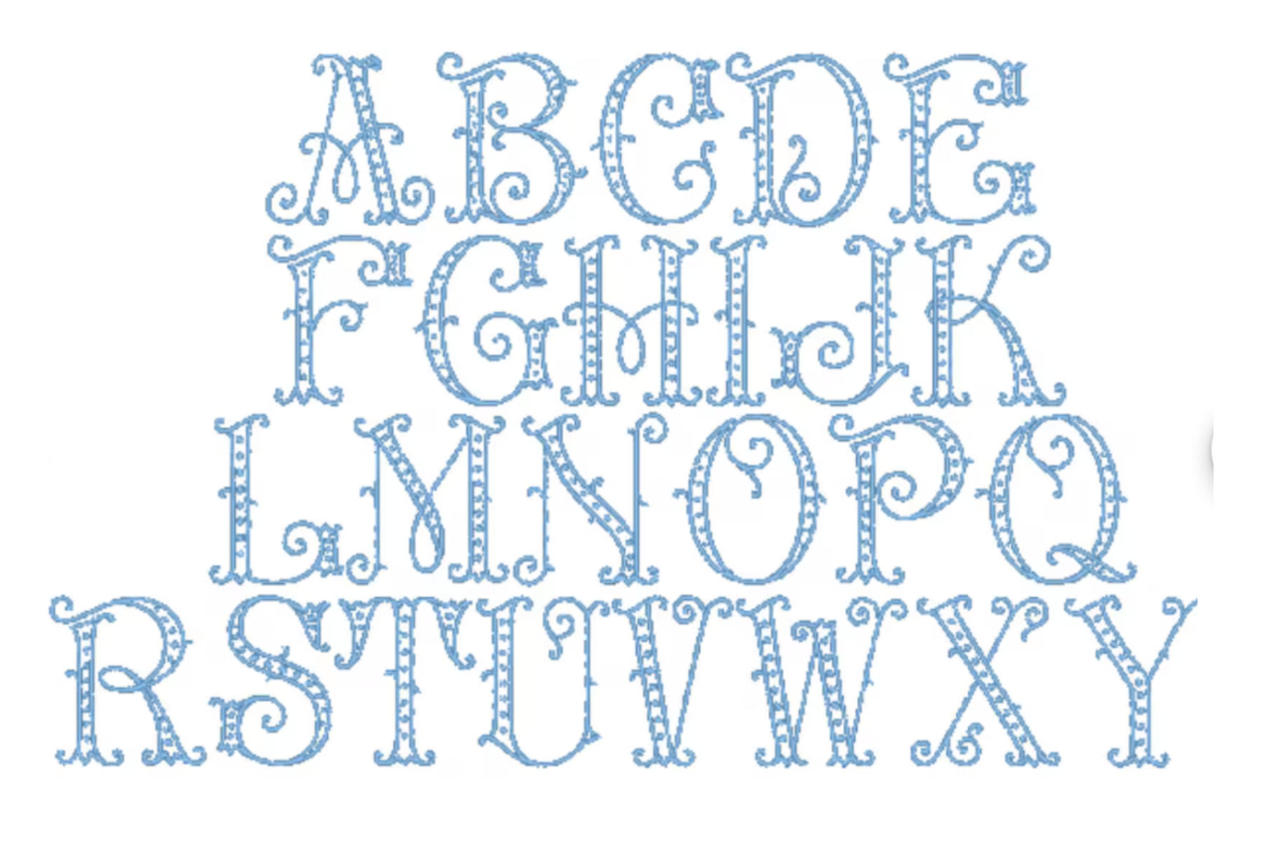Fancy Embroidery Font for Embroidery