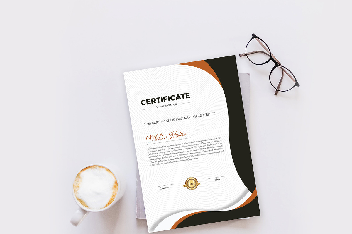 Modern Creative Certificate Design, a Stationery Template by MRI STUDIO