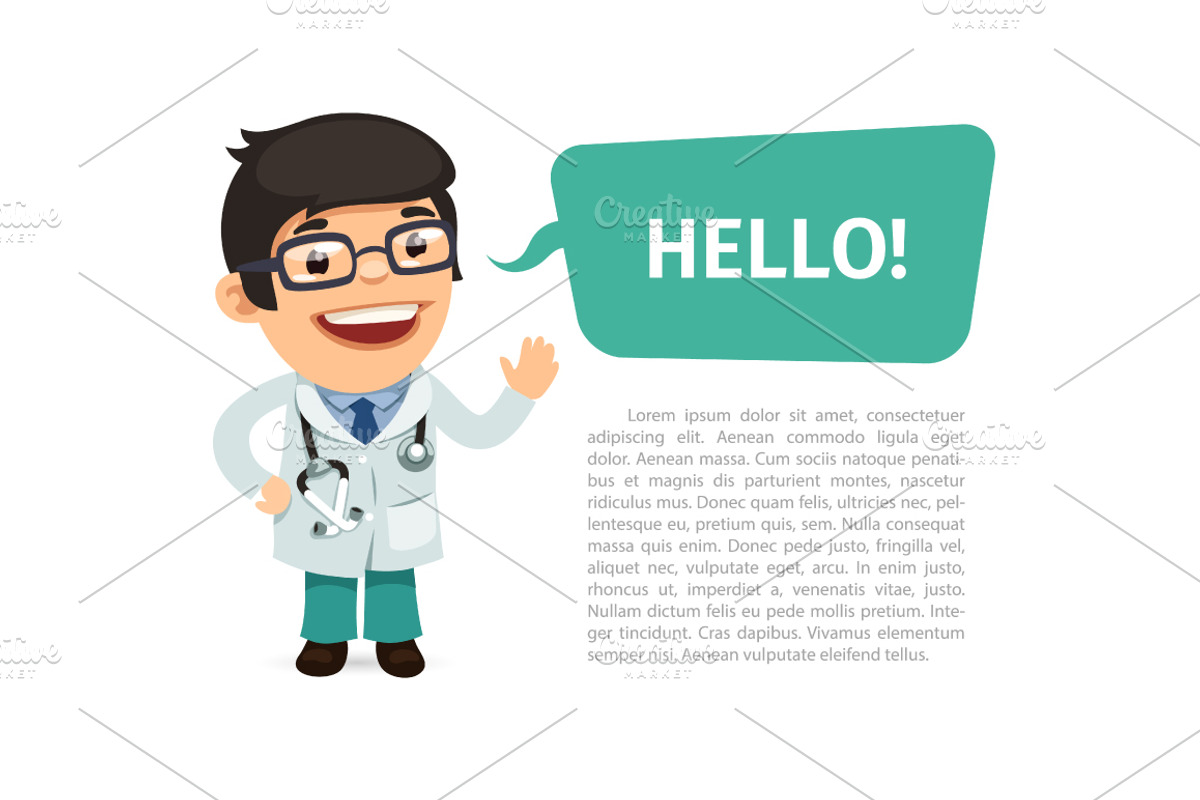 Set of a Speaking Cartoon Doctors, a Healthcare Illustration by Voysla ...