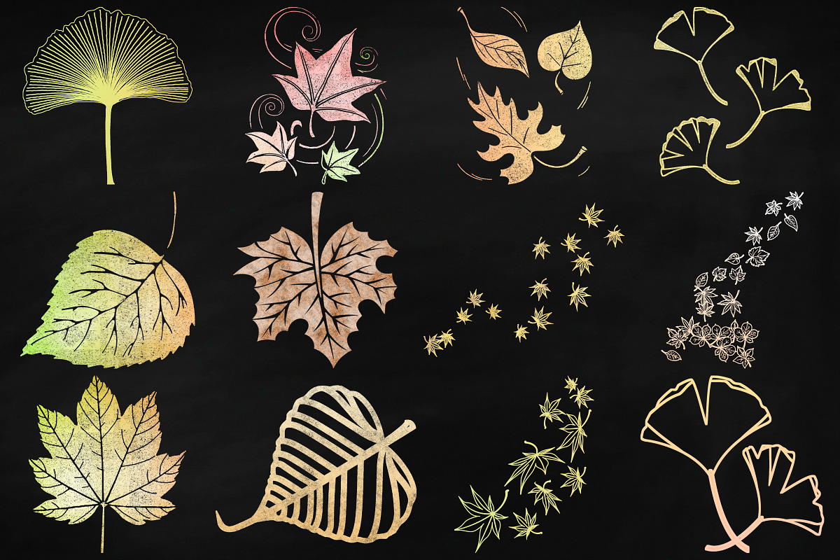 Autumn Chalkboard Clip Art, a Texture Illustration by ...