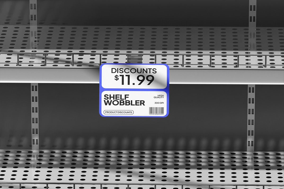 Shelf Wobbler Mockup, an Advertising Mockup by Unerispace