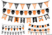 Halloween Bunting, Banner Clipart, a Decorative Illustration by ...