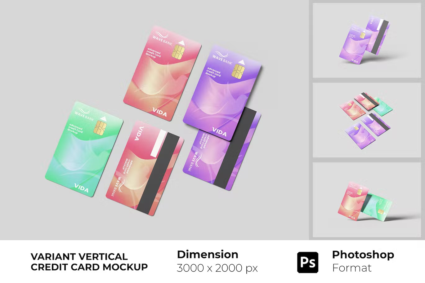 Variant Vertical Credit Card Mockup