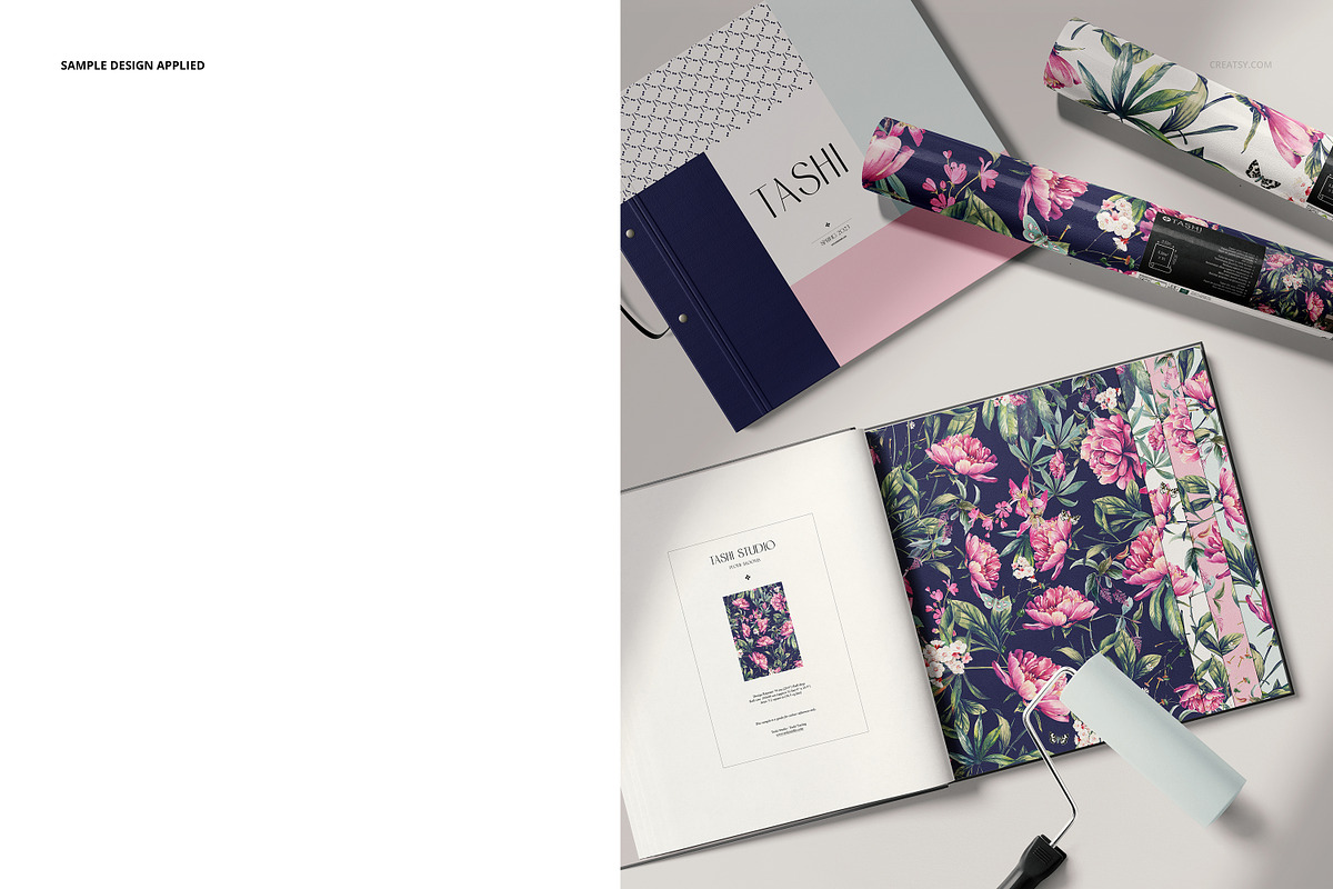 Wallpaper Sample Book Mockup Set, a Merchandise Mockup by creatsy5