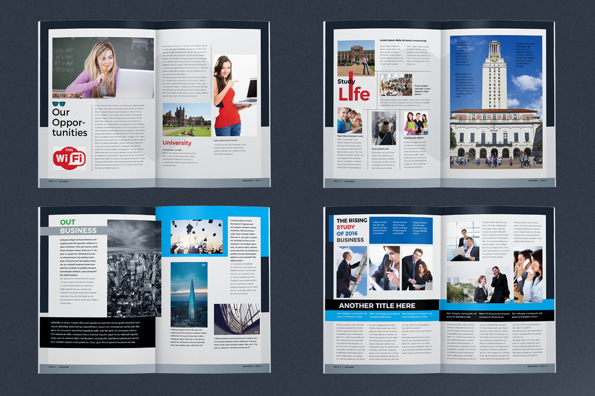 College University Magazine, a Magazine Template by artico
