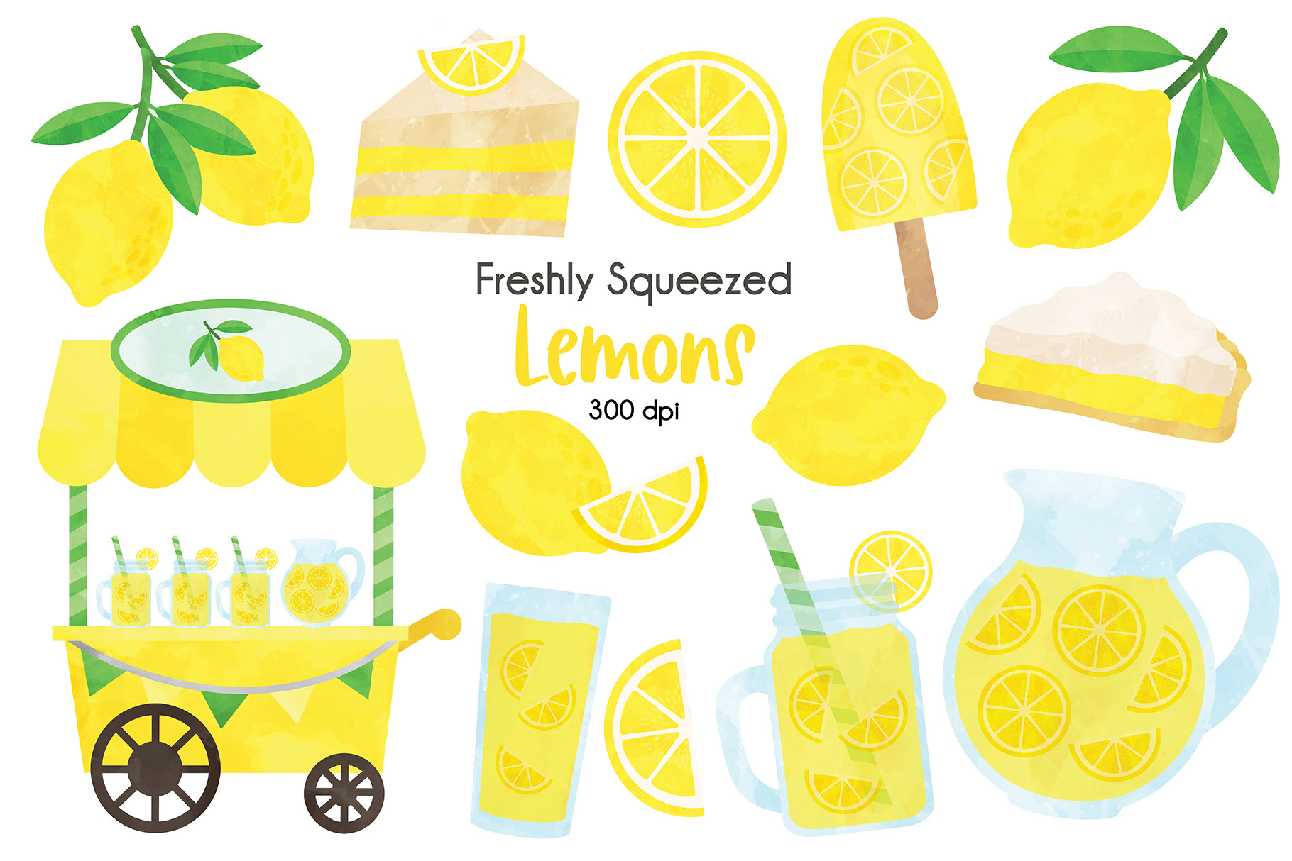 Lemon clipart, an Illustration by SugarPickle Clip Art