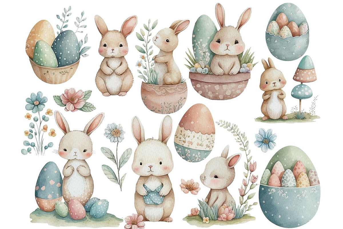 Easter Friends Clipart Collection, a Graphic by JBArt Clipart