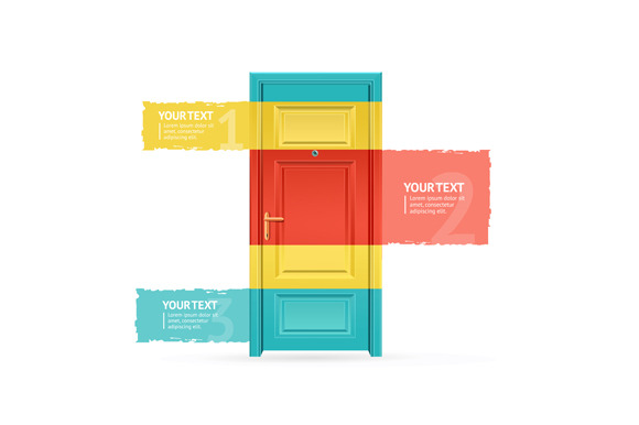 Conceptual Infographic Door Menu, an Illustration by Vector and Templates