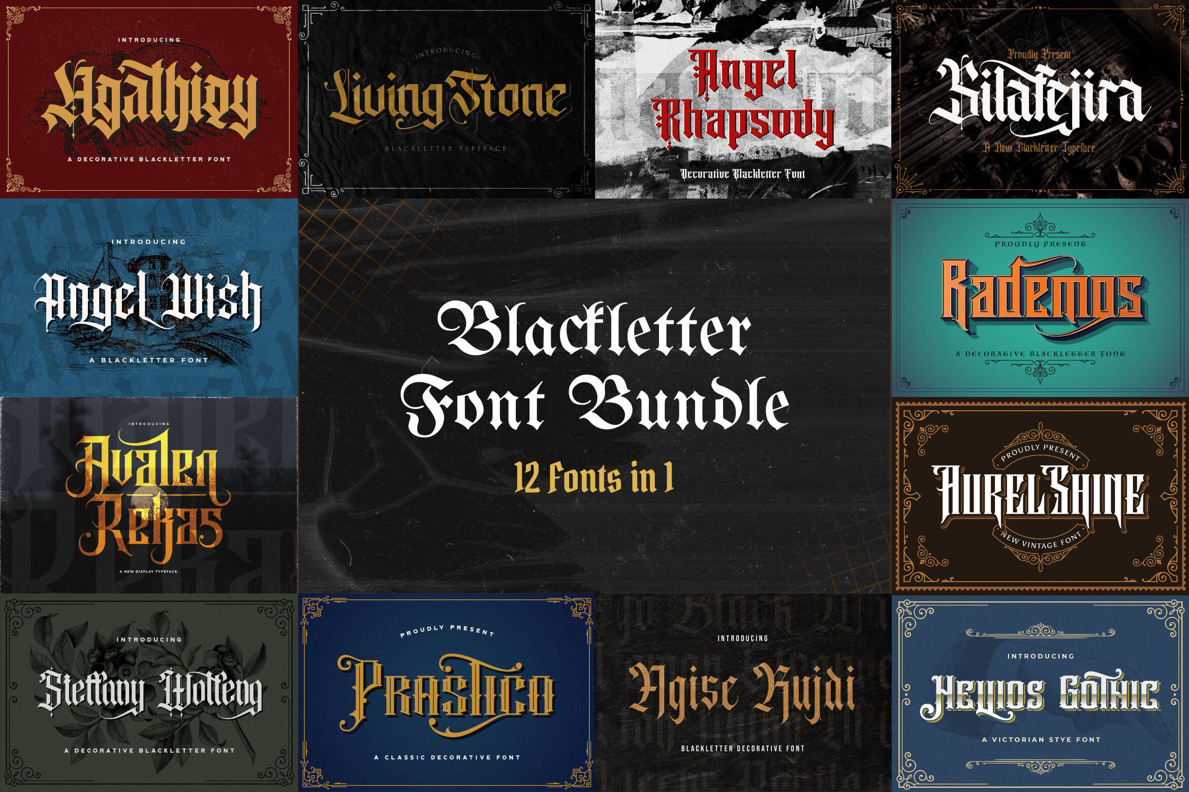 Blackletter Font Bundle Vol 1, a Blackletter Font by StringLabs ...