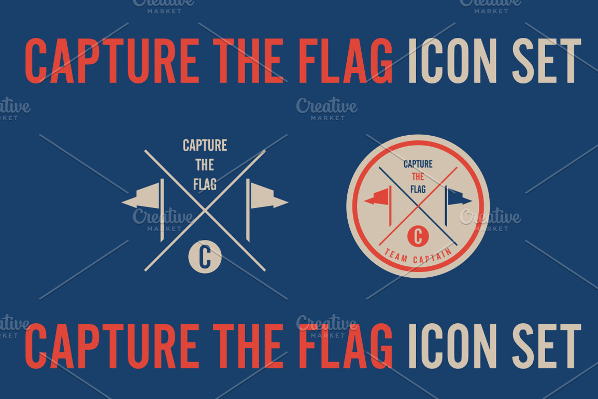 Capture the Flag Icon Set, an Illustration by Ryder Doty