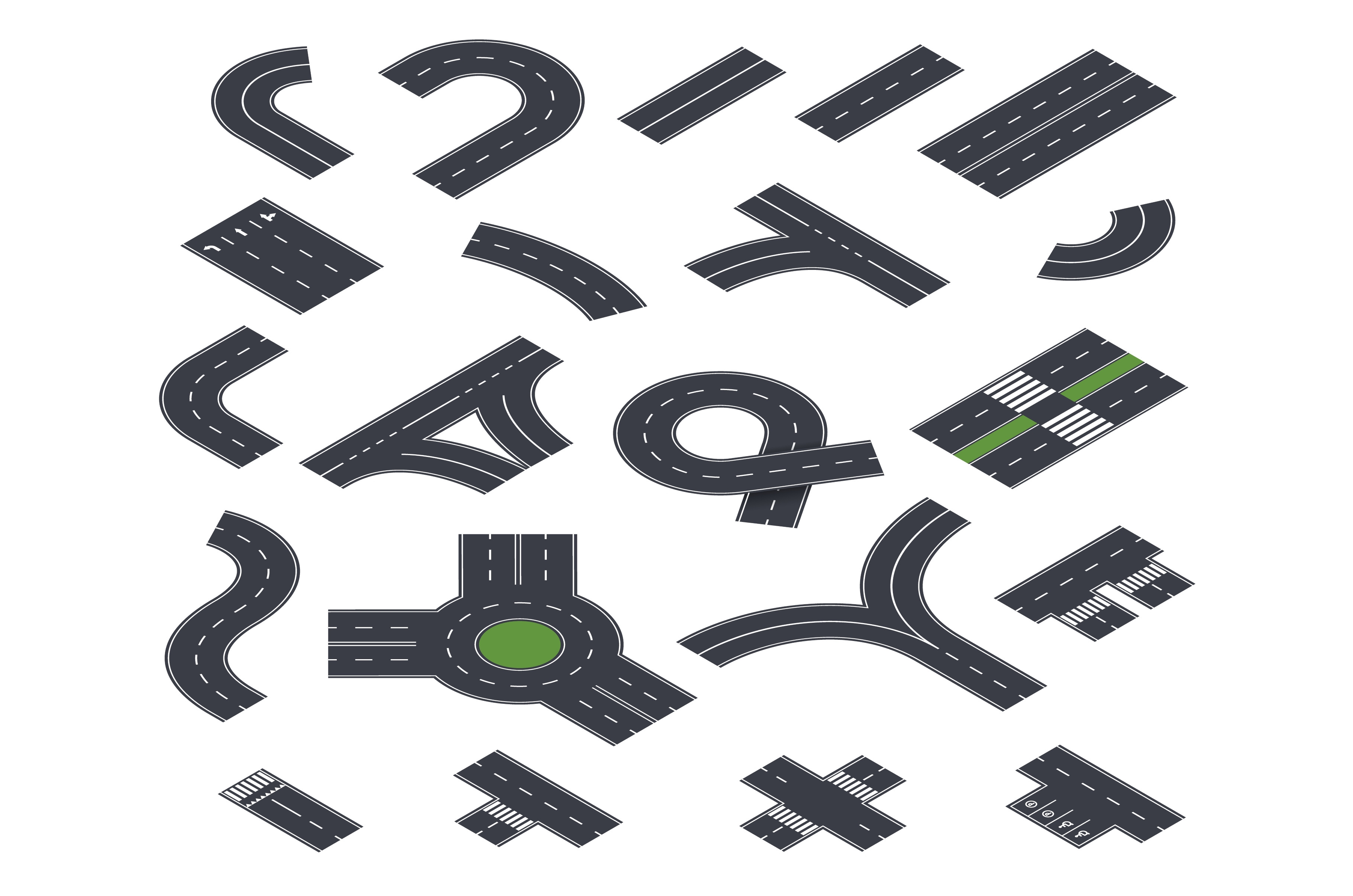 Isometric road collection, a Background Graphic by LadadikArt