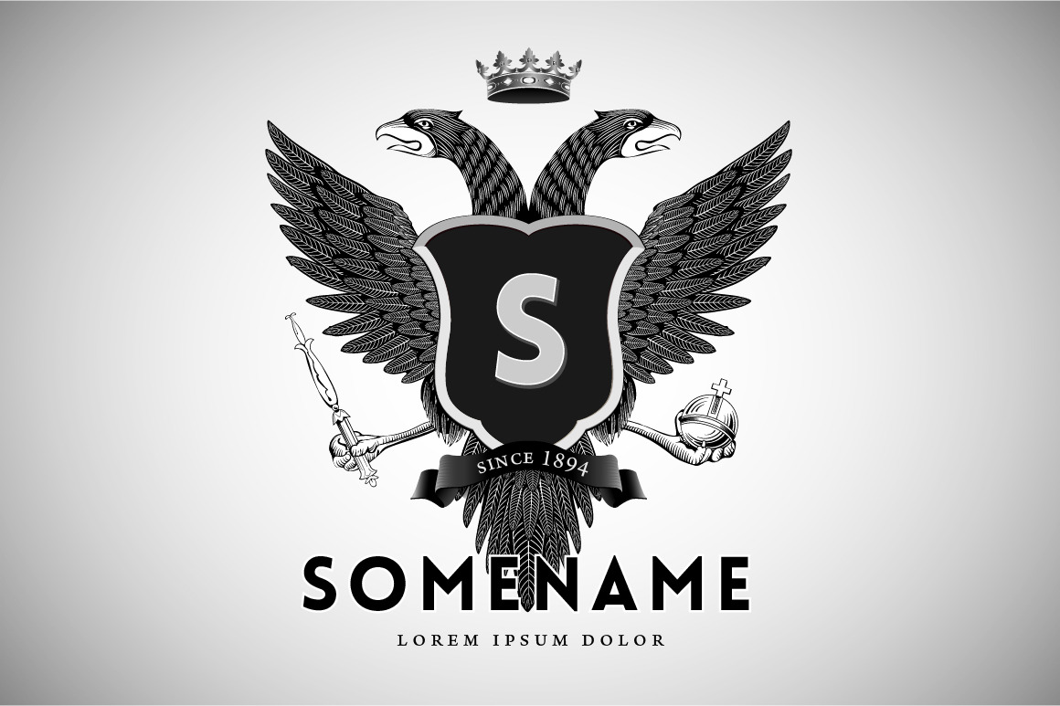 Vintage 2 Head Eagle Logo, a Branding & Logo Template by vatesdesign