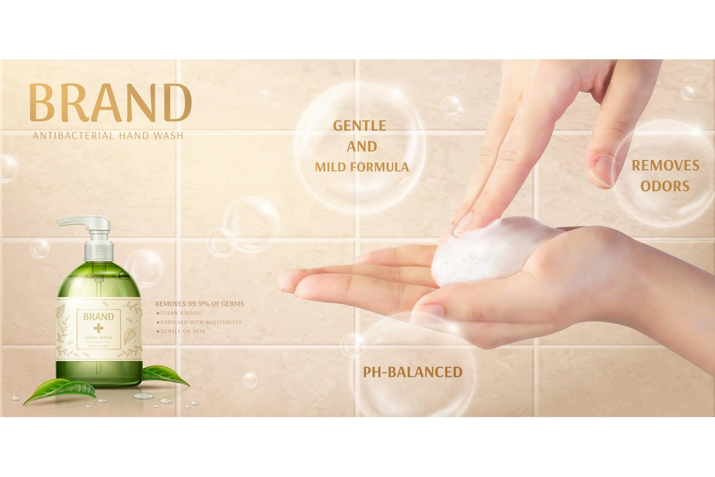 Hand wash ad template, a Flyer Template by TotallypicRF