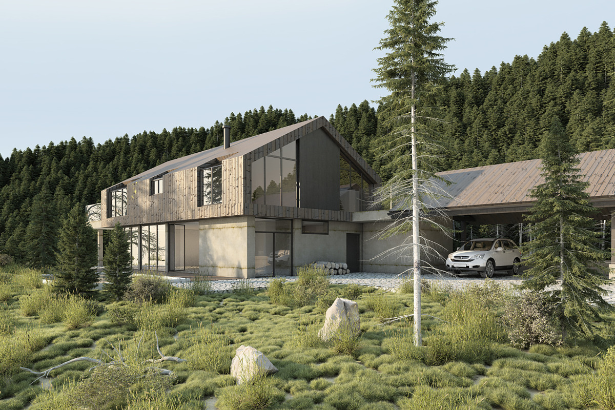 Vray Exterior Lighting Setup Scene, an Architecture 3D Model by VisualCG