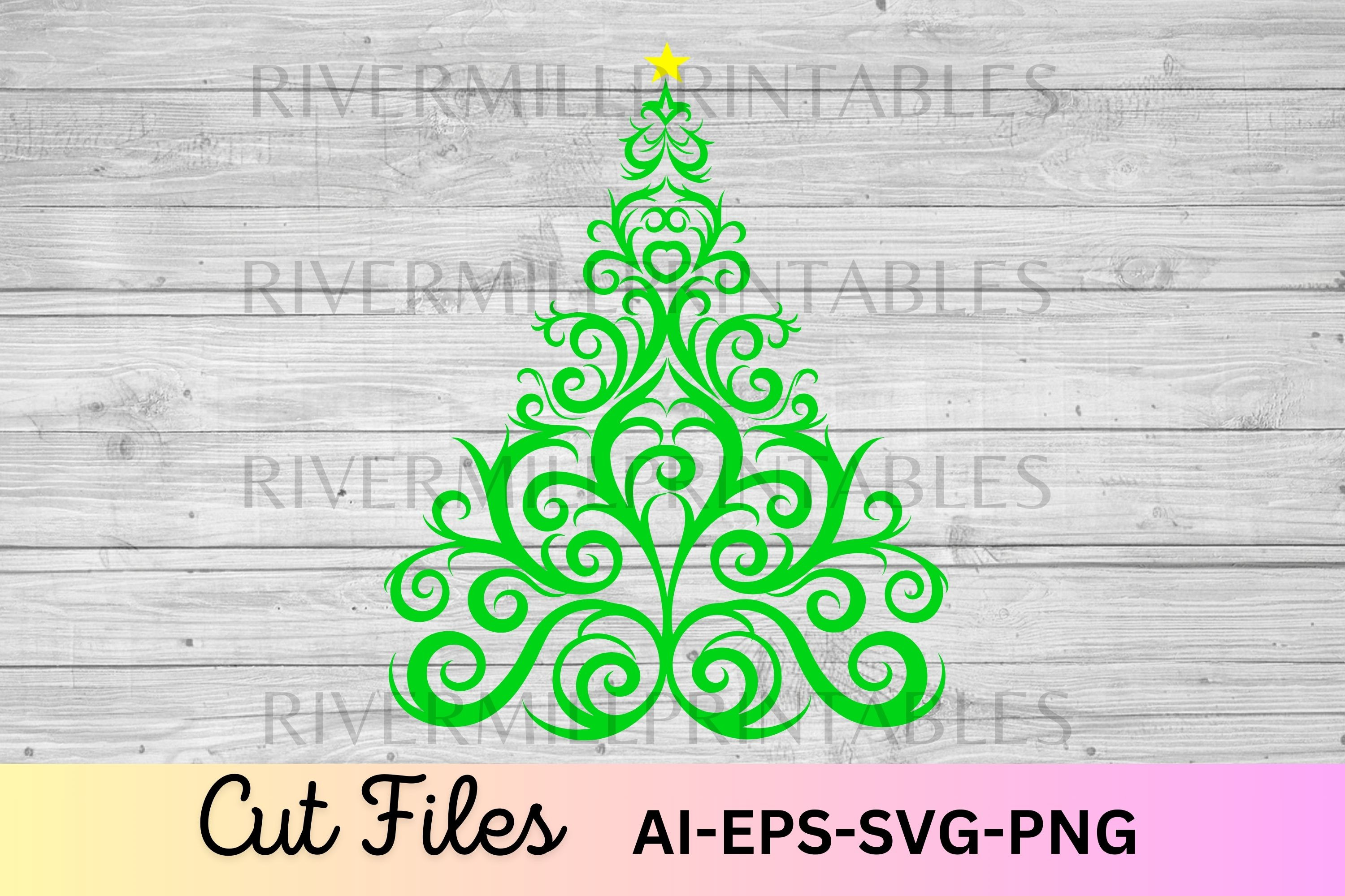 Christmas Tree SVG EPS Cut File, a Decorative Illustration by Rivermill ...