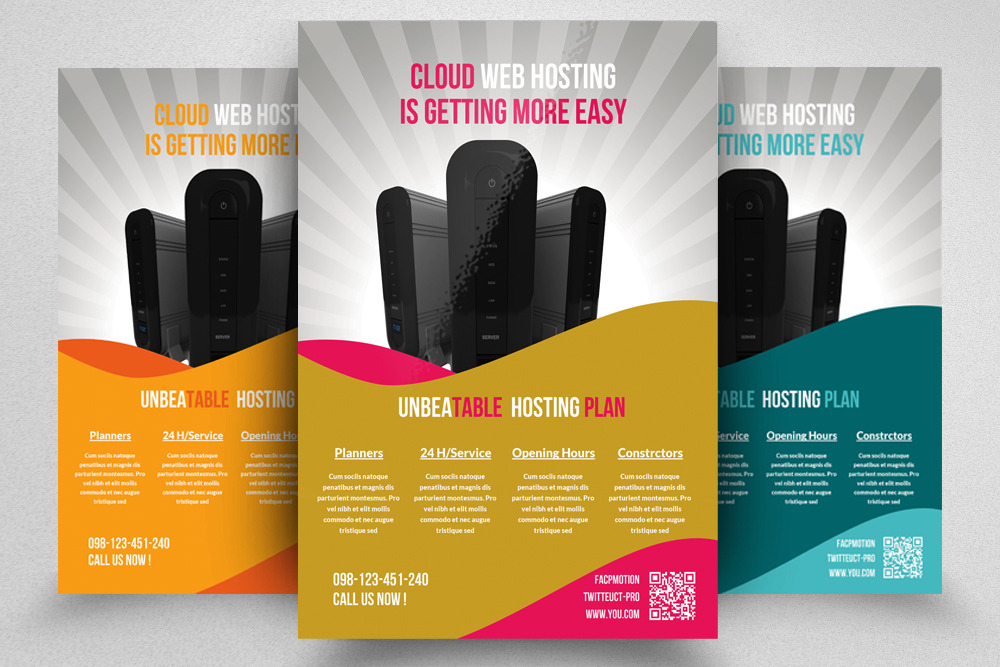Web Hosting Flyer Template, a Flyer Template by Psd Templates