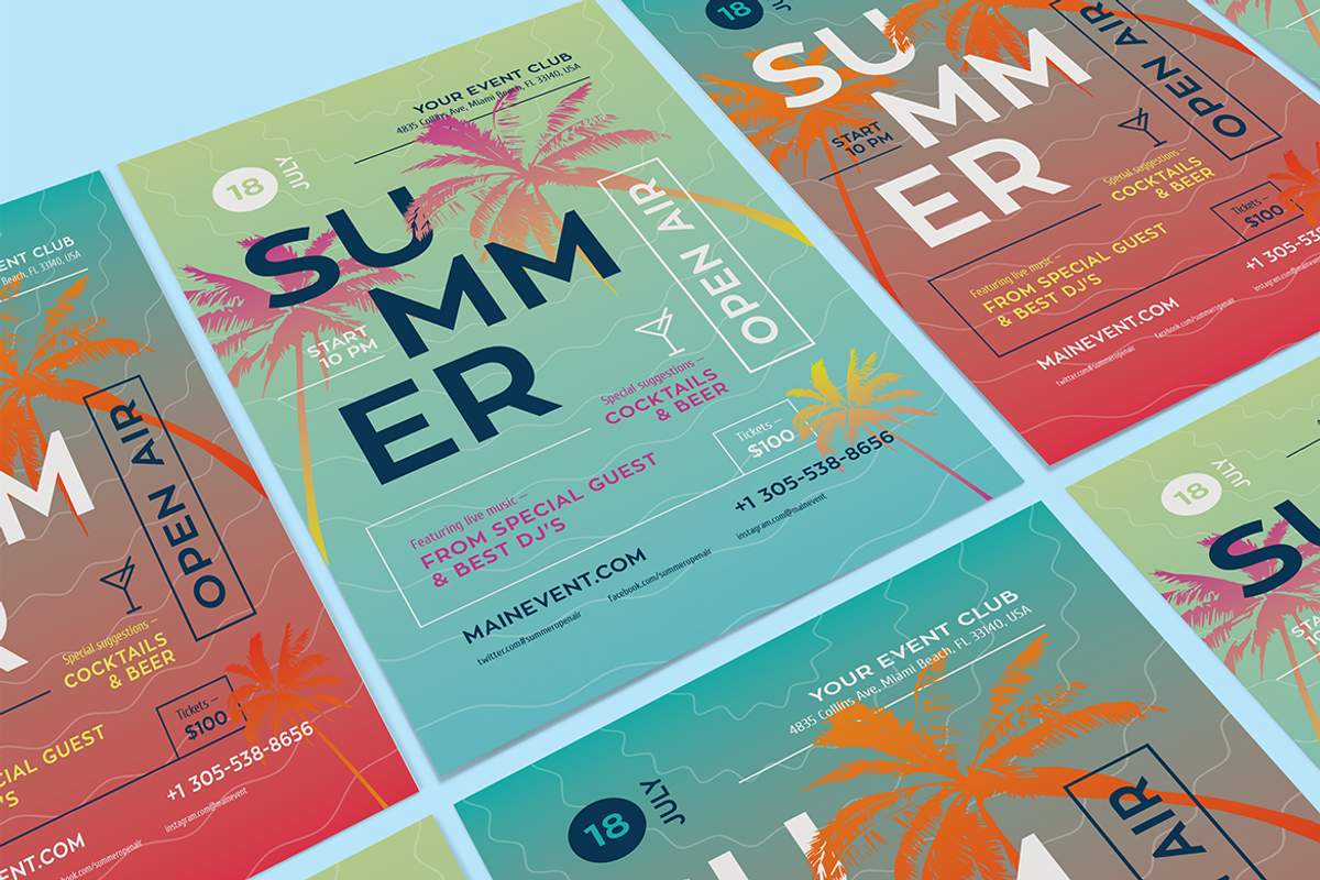 Summer Event Poster Template, a Poster Template by Danil Polshin