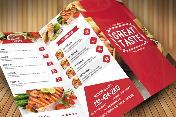 Clean Restaurant Food Menu, a Brochure Template by Nody4Design