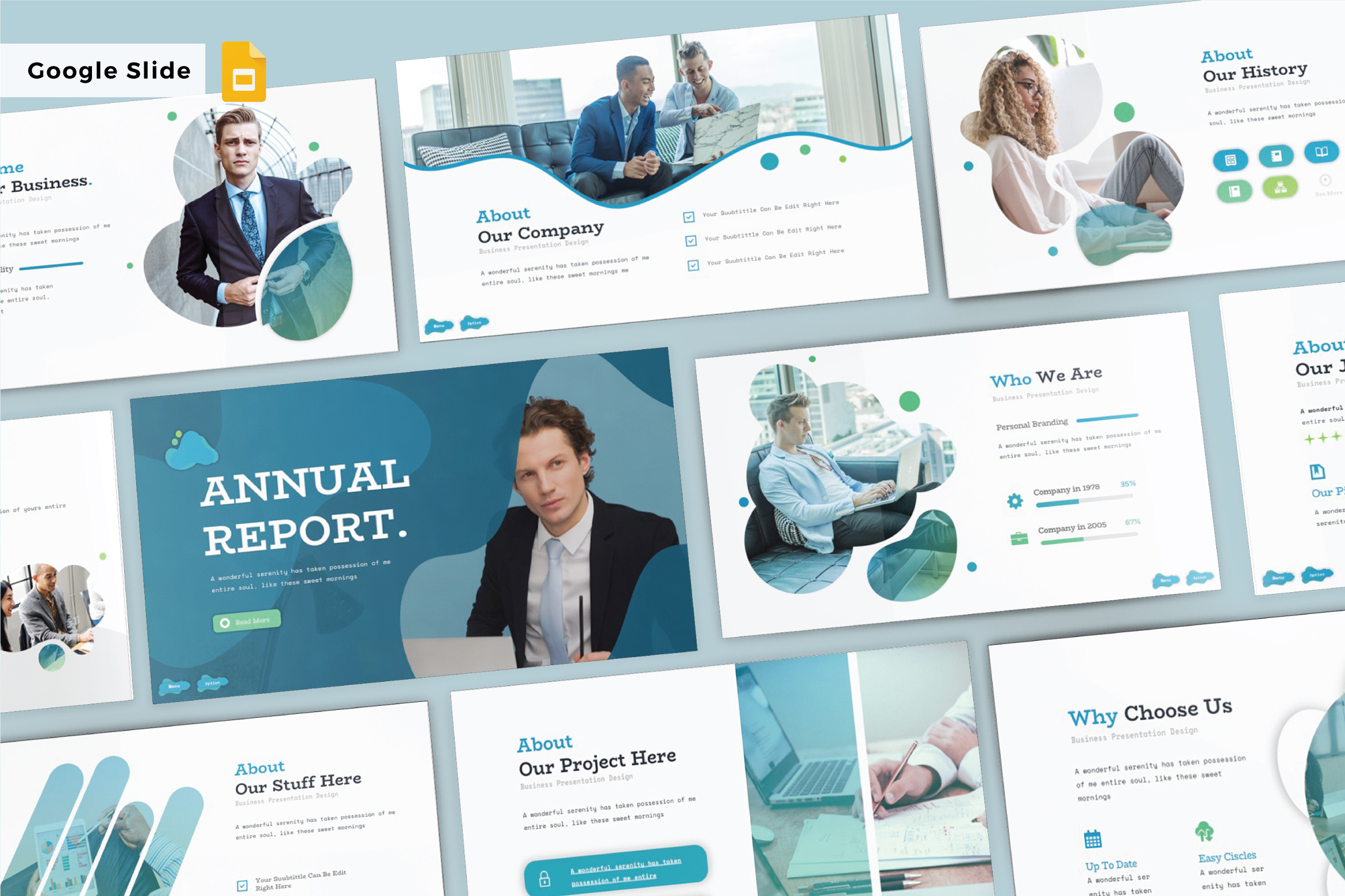 ANNUAL REPORT-Google Slide Template, a Presentation Template by Shafura