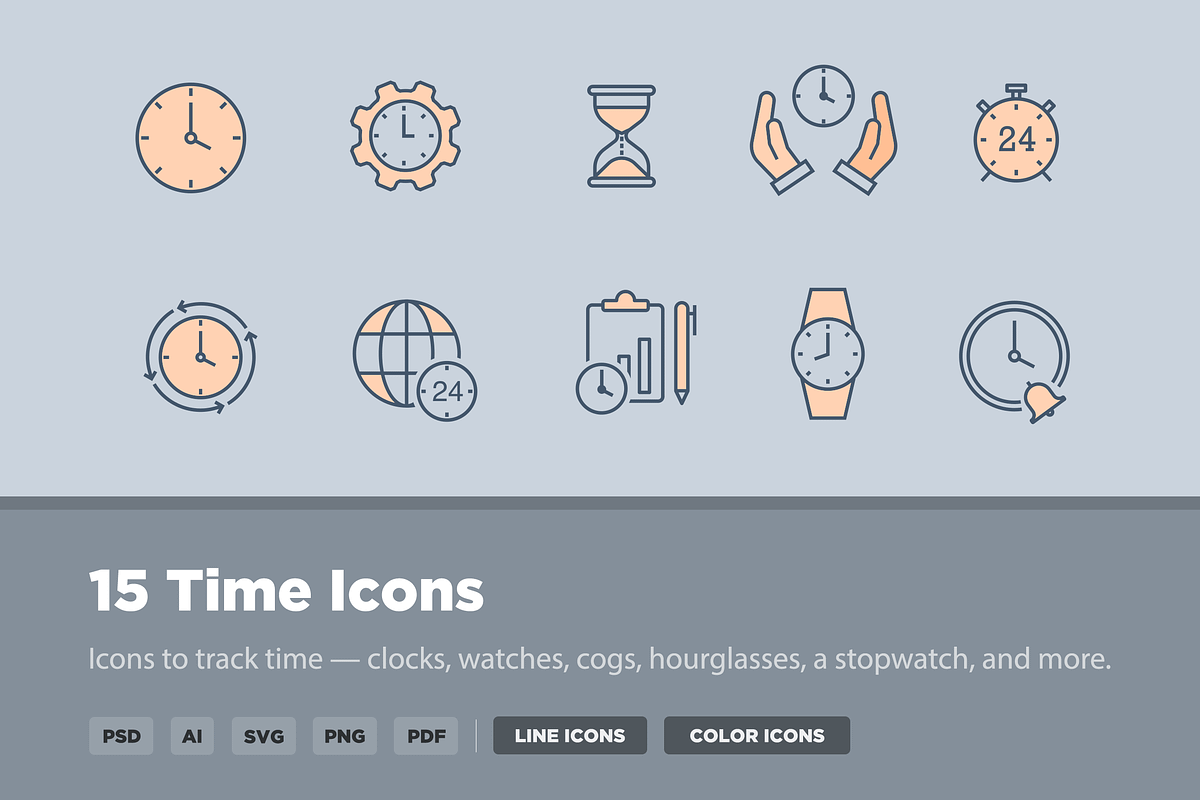 15 Time Icons, an Icon by Creative VIP