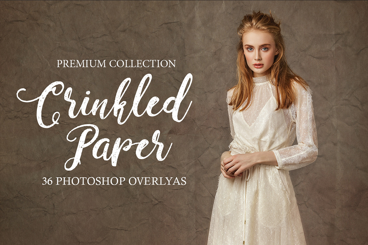Crinkled Paper Photoshop Overlays, a Plug-in Add-On by FixThePhoto