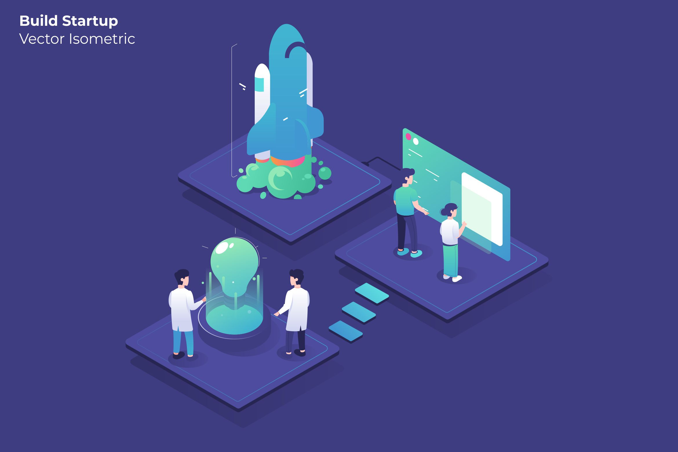 Build Startup - Vector Illustration, an Illustration by AQR Studio