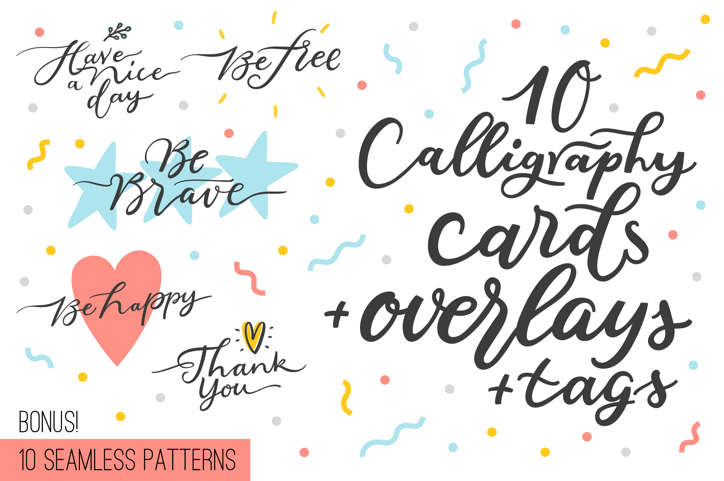 10 overlays, cards and tags, an Illustration by Zira Zulu | Creative Market