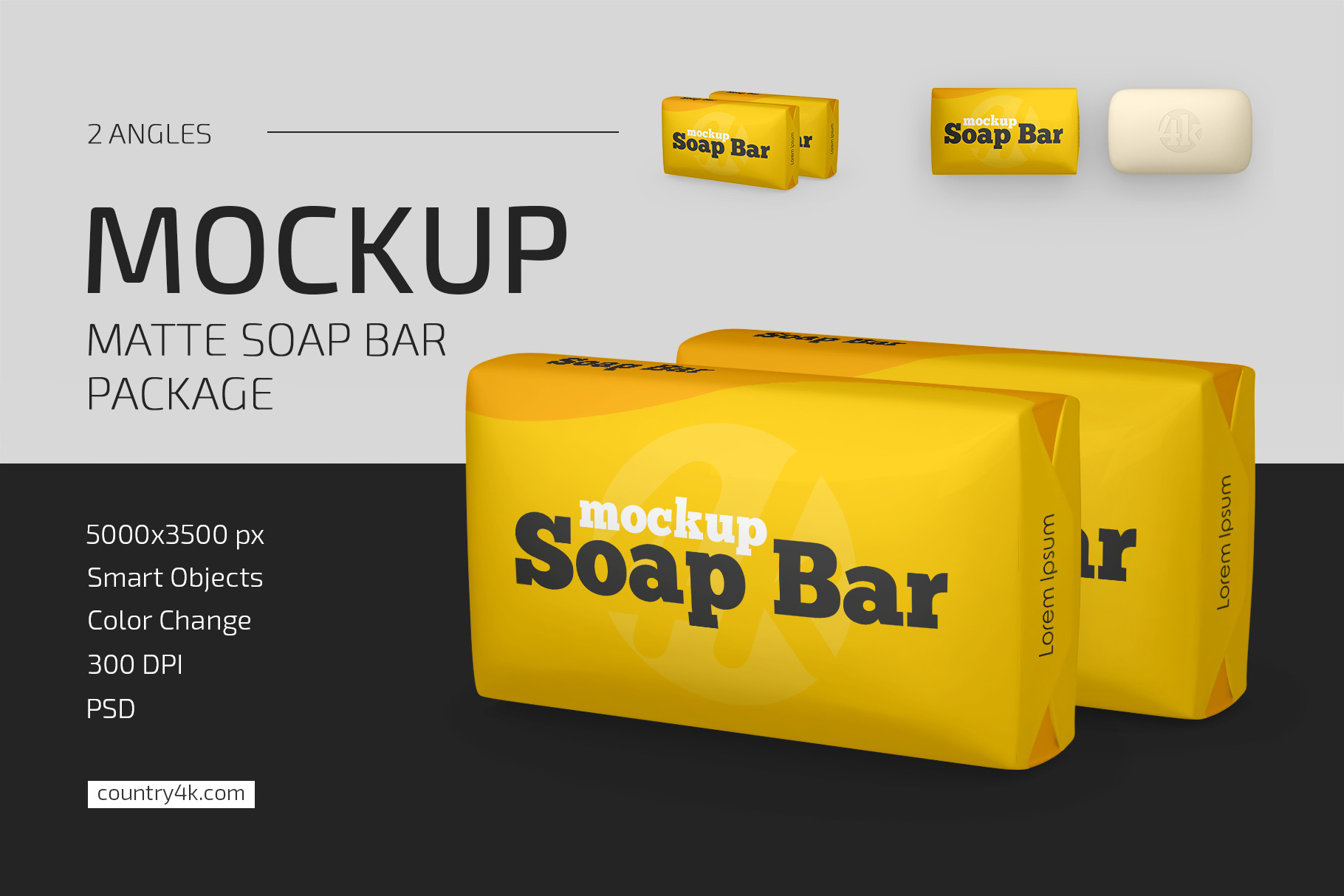 Matte Soap Bar Package Mockup Set, a Packaging Mockup by Country4k