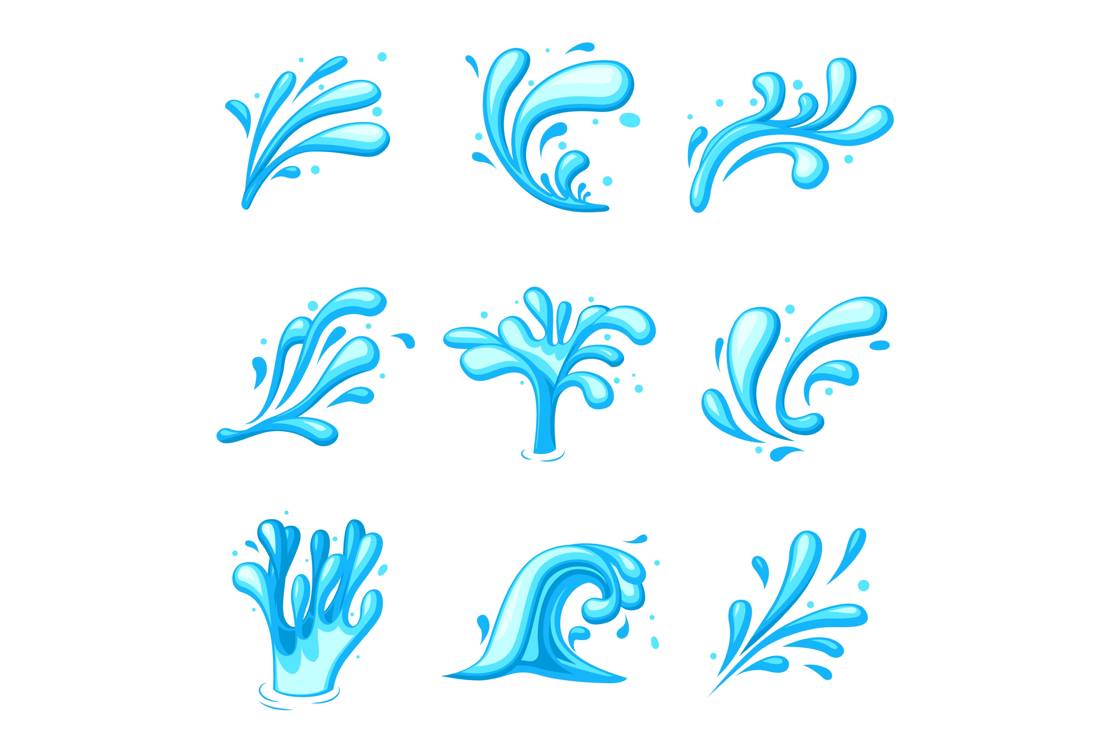 Cartoon water splash. Energy, a Background Graphic by Valerie Bodnar